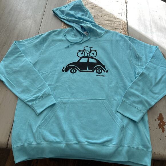 Marushka | Tops | Marushka Teal Blue Black Beetle Bug Car Bicycle Print ...